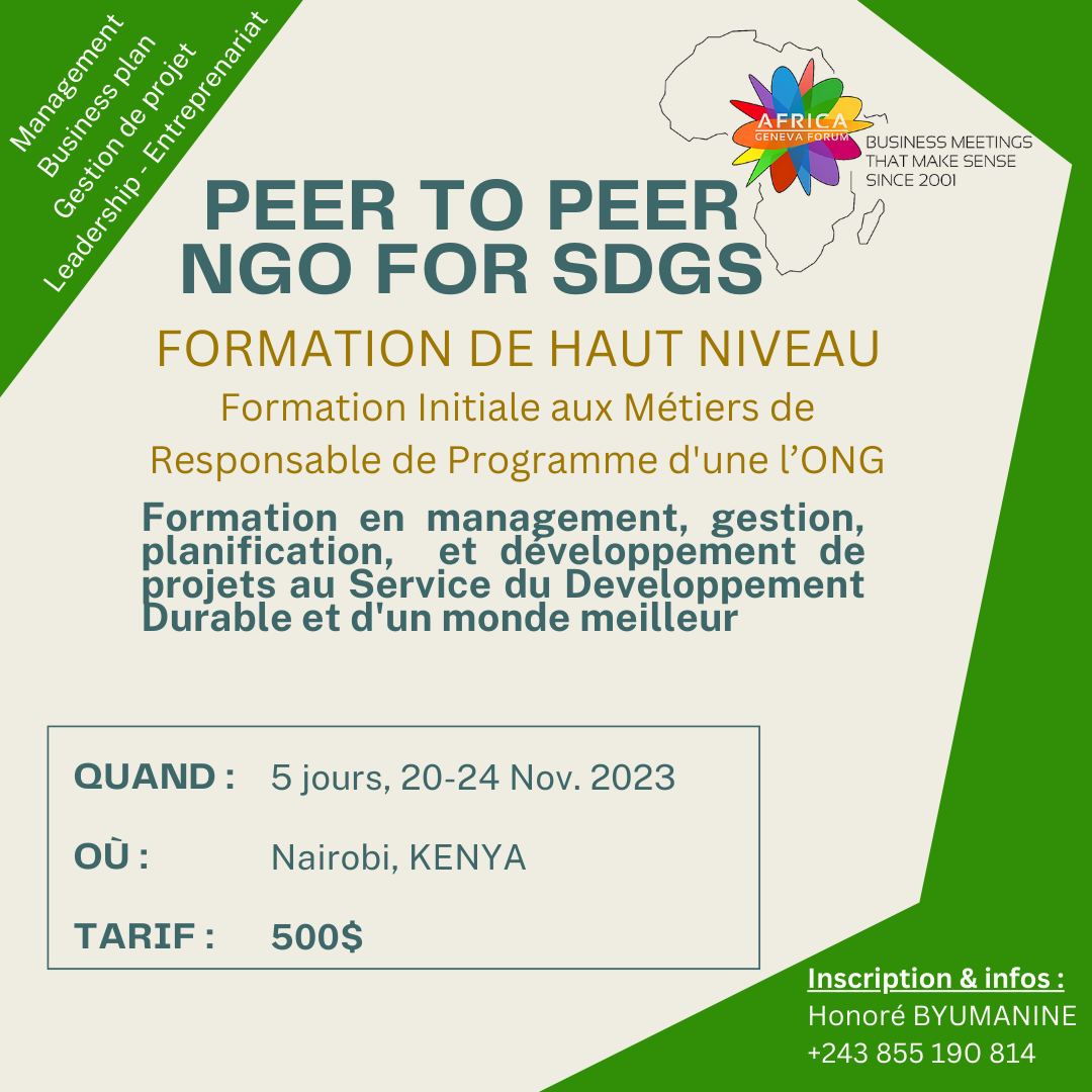 Formation 'Peer-to-peer NGOs for SDGs' Afrique - Objectif Sciences International